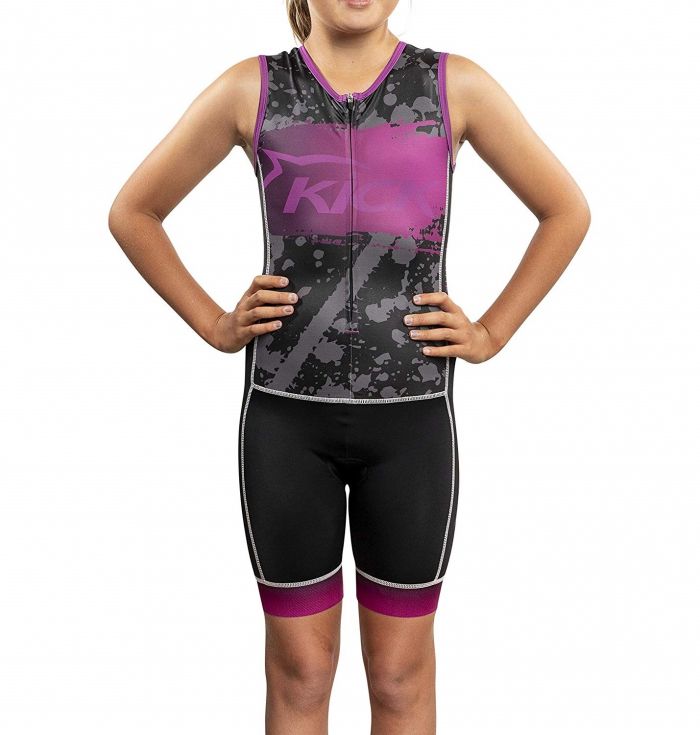 Dolphin Kick Team Tri Suit Junior Purple(Front Zip) | Tri Shack